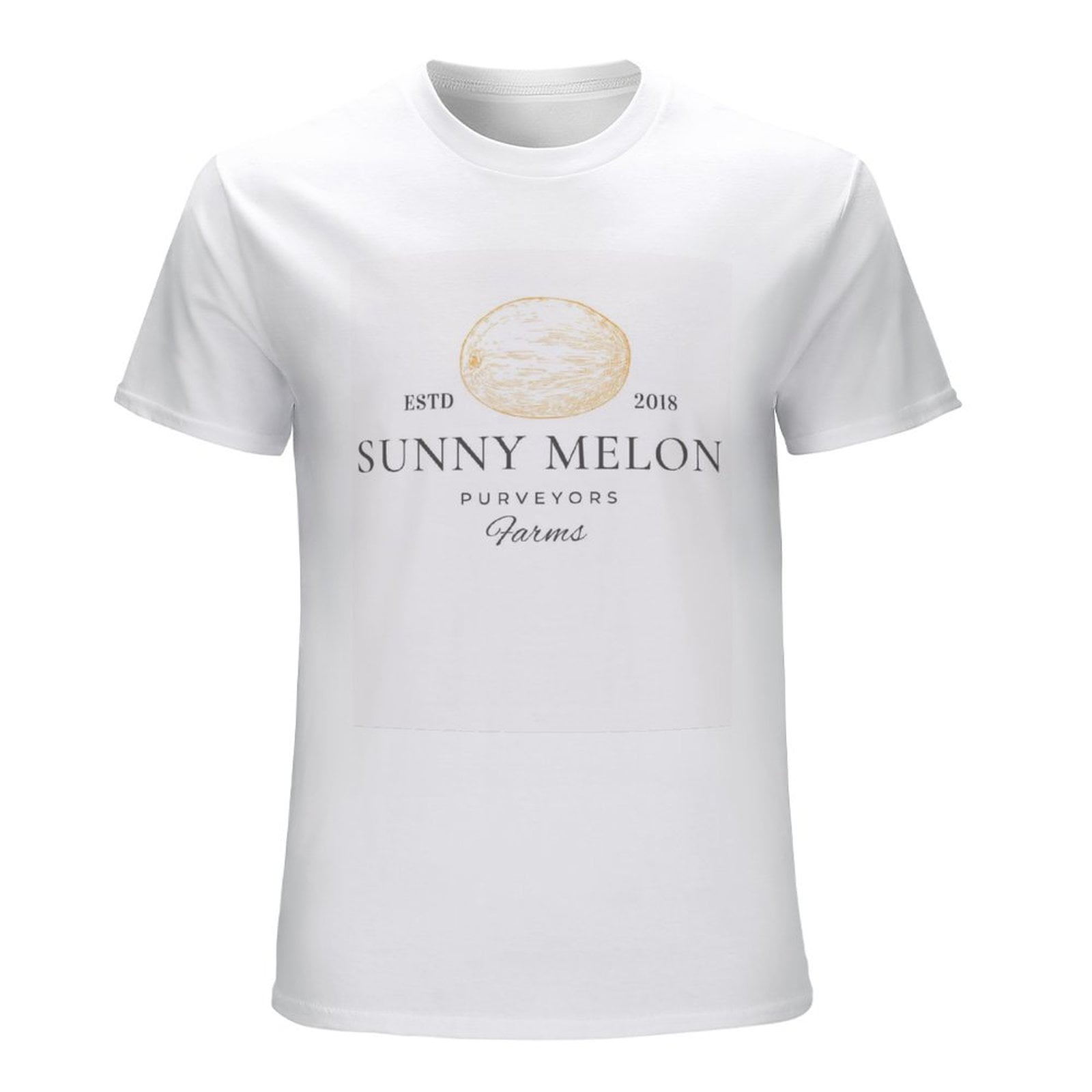 SUNNY MELON Vintage T-shirt Mens Cotton Classic Crewneck Short Sleeve ...