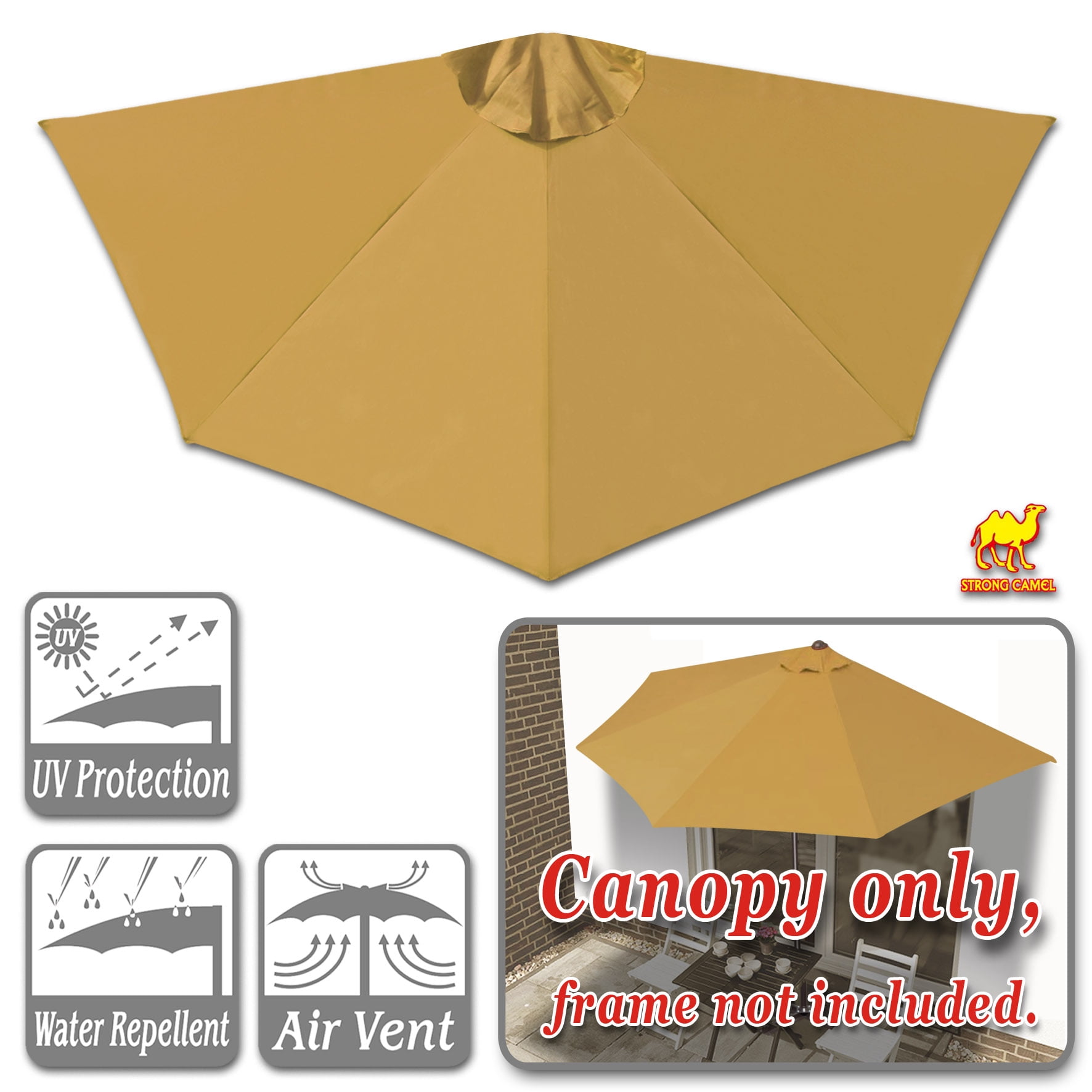 SUNNY Replacement Canopy Cover Only for 10' Patio 10ft 5 Ribs Half ...