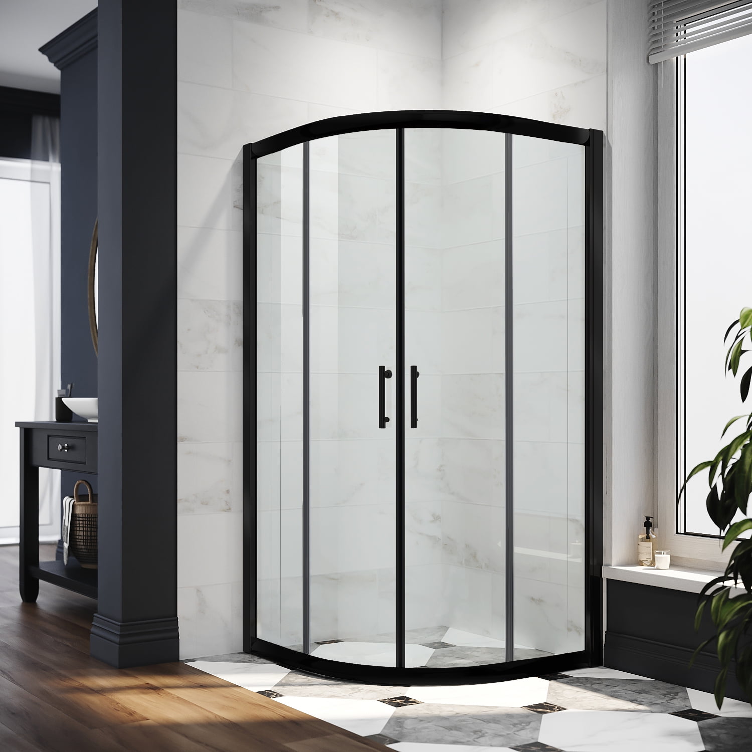 Sunny Shower Corner Sliding Shower Enclosure 38 D X 38 W X 72 H