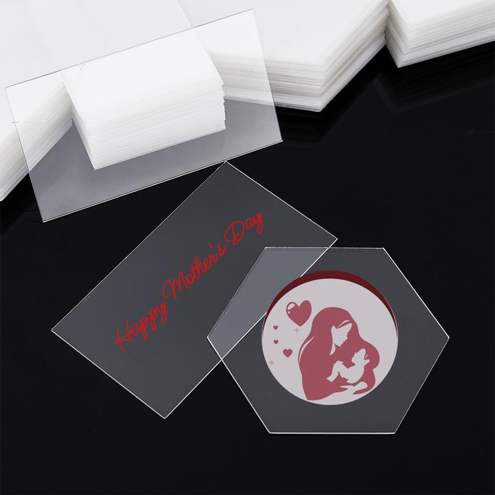 SUNNYCLUE 120Pcs Acrylic Place Cards Clear Acrylic Blank Clear ...
