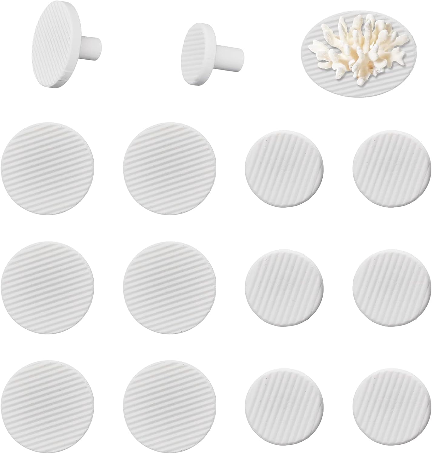SUNNYCLUE 24Pcs 2Sizes Coral Frag Plate Base Porcelain Coralline Coral ...