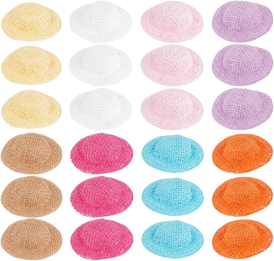 SUNNYCLUE 24pcs Mini Sombrero Hats 8 Color Tiny Knitting Cap Miniature ...
