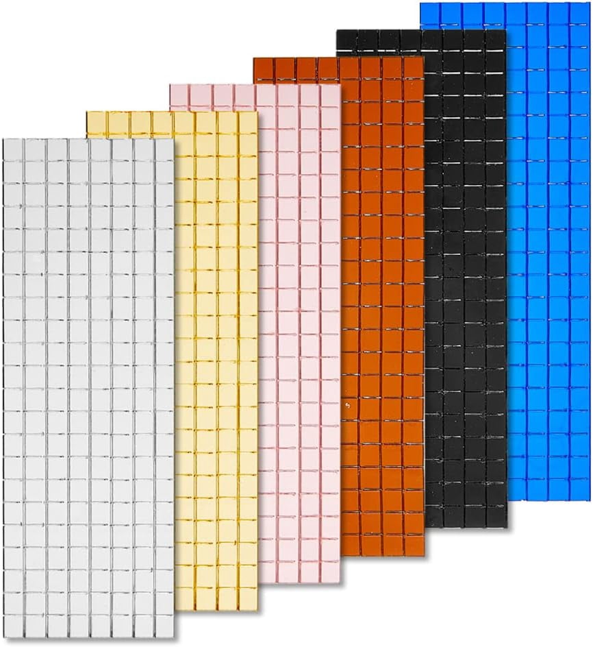 SUNNYCLUE 6 Sheet Self-Adhesive Acrylic Mosaic Tiles 6 Colors Small ...