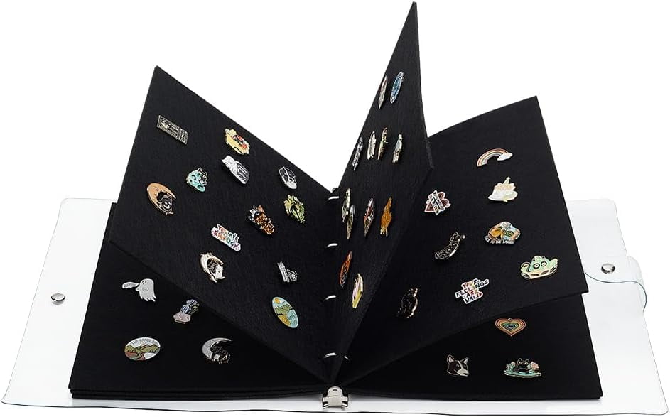 SUNNYCLUE 8 Pages A4 Portable Enamel Pin Book Pin Display Binder Pin ...