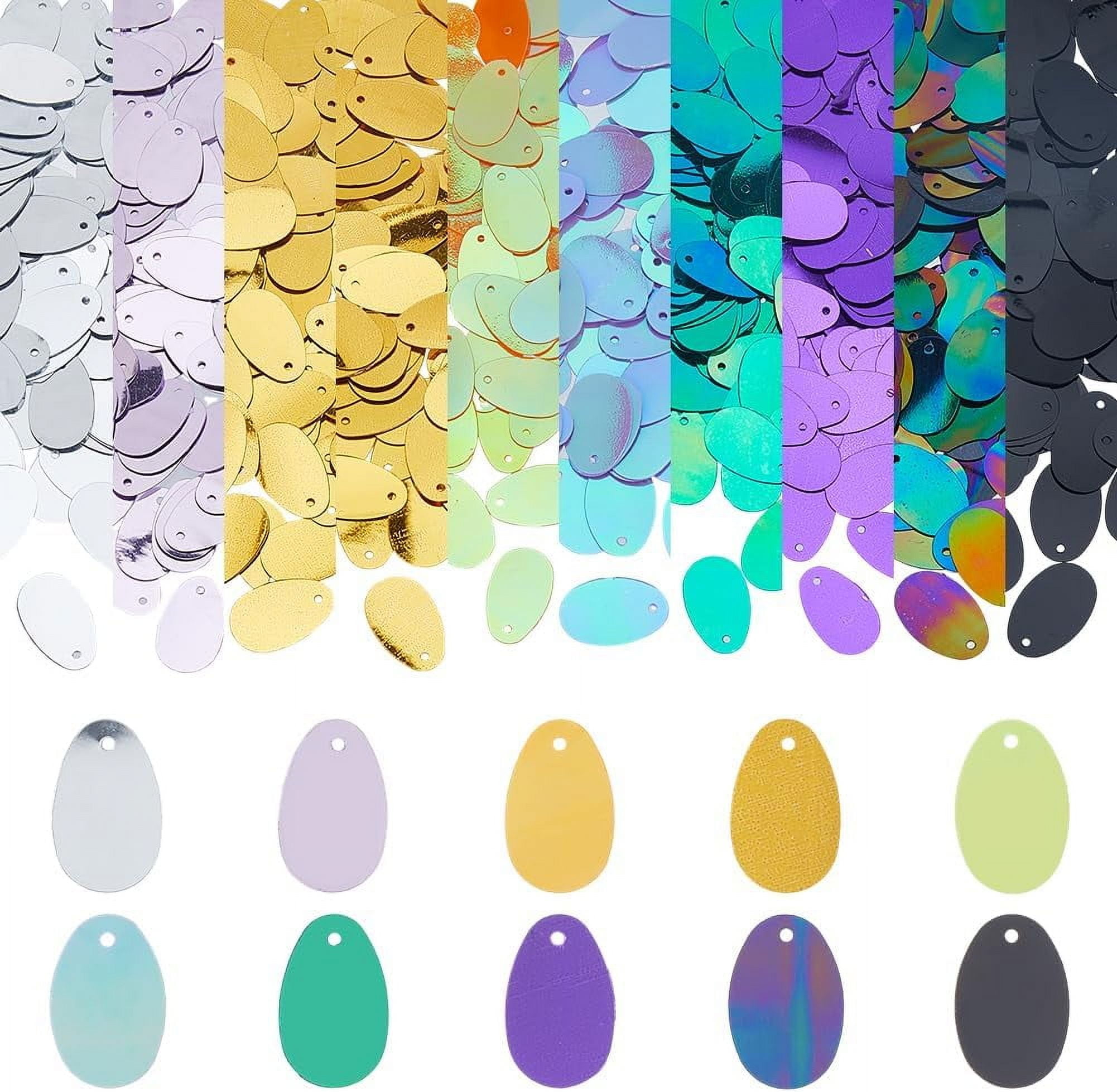 SUNNYCLUE 800Pcs 10 Colors Loose Sequins Bulk Teardrop Paillettes PVC ...