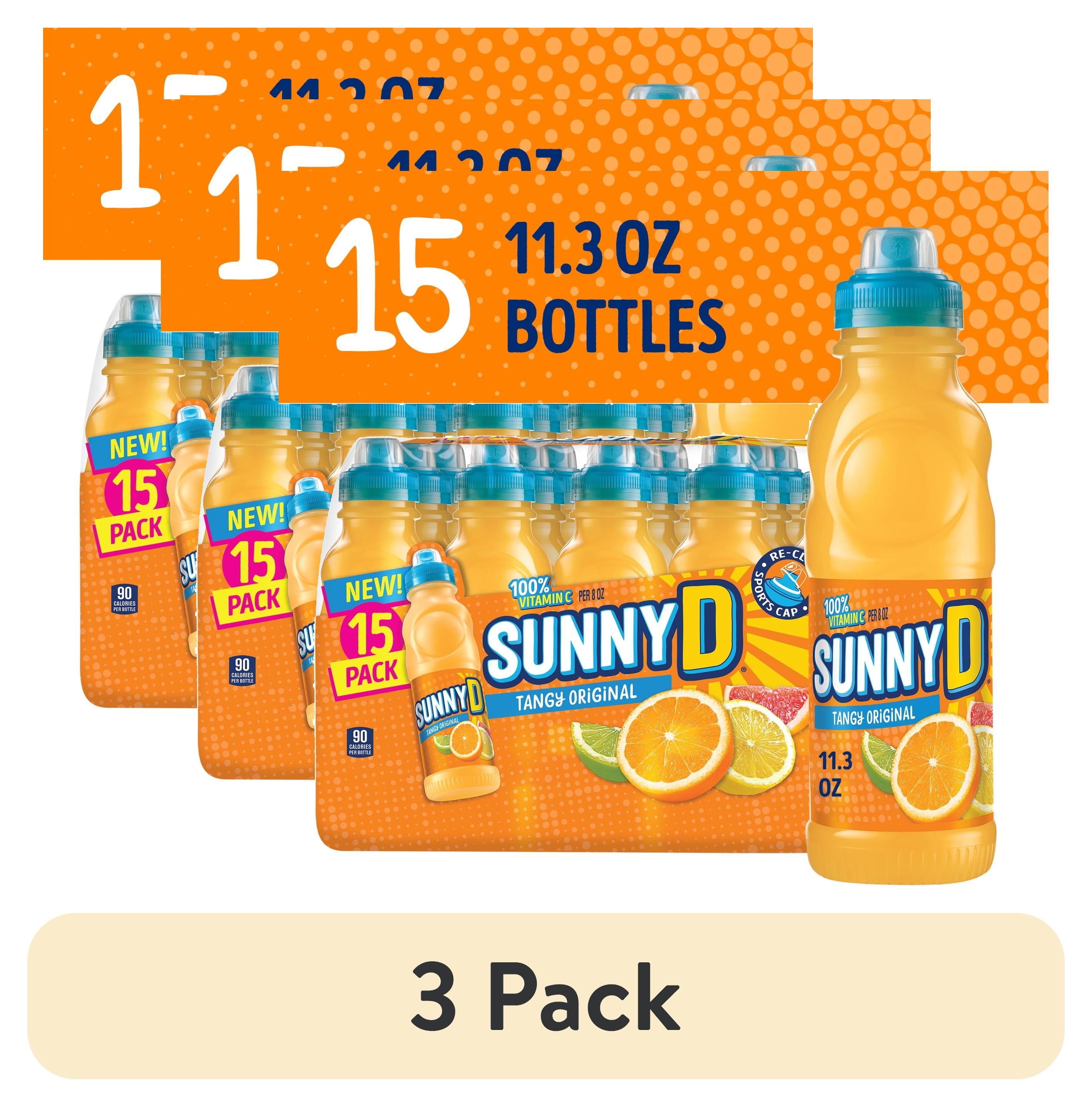 (3 pack) SUNNYD Tangy Original Orange Juice Drink, 15 Count, 11.3 fl oz ...