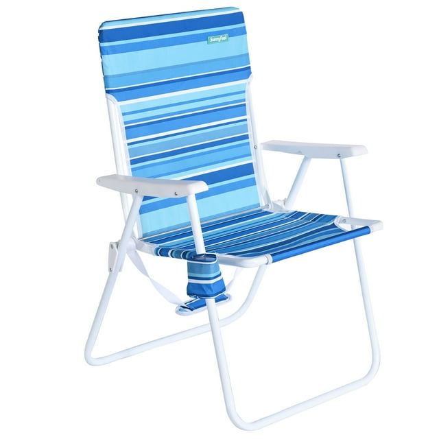 SUNNYFEEL 15" Tall Folding Beach Chair, Oversized Portable High Seat ...