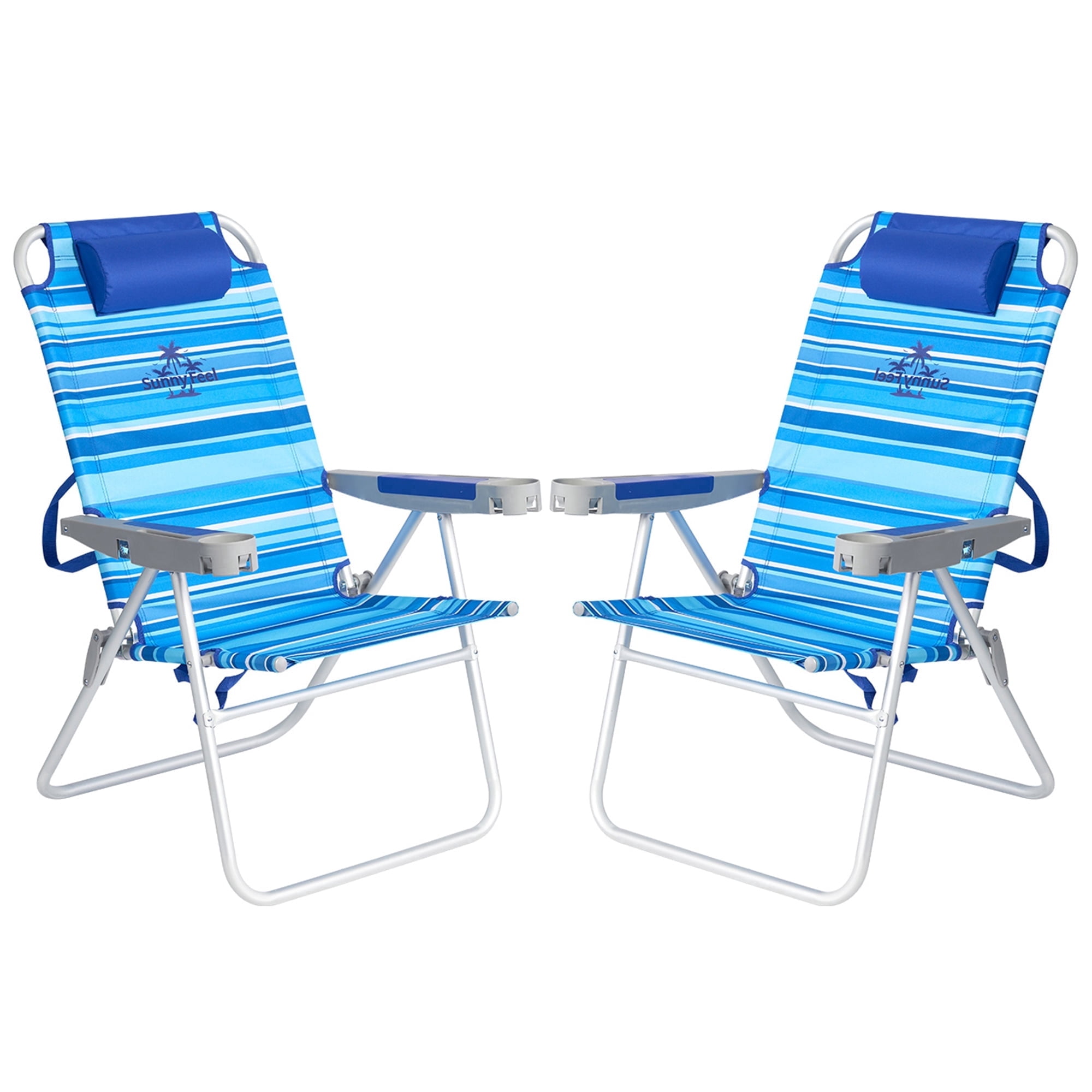 Sunnyfeel 17" Tall Oversized Beach Chairs 2 Pack for Adults Heavy Duty ...