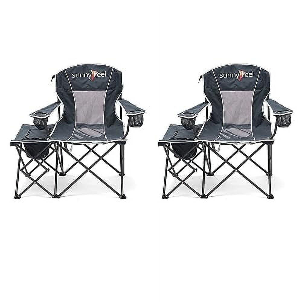 SUNNYFEEL Camping Chair with Side Table, Capable for Ice, Quad Chair ...