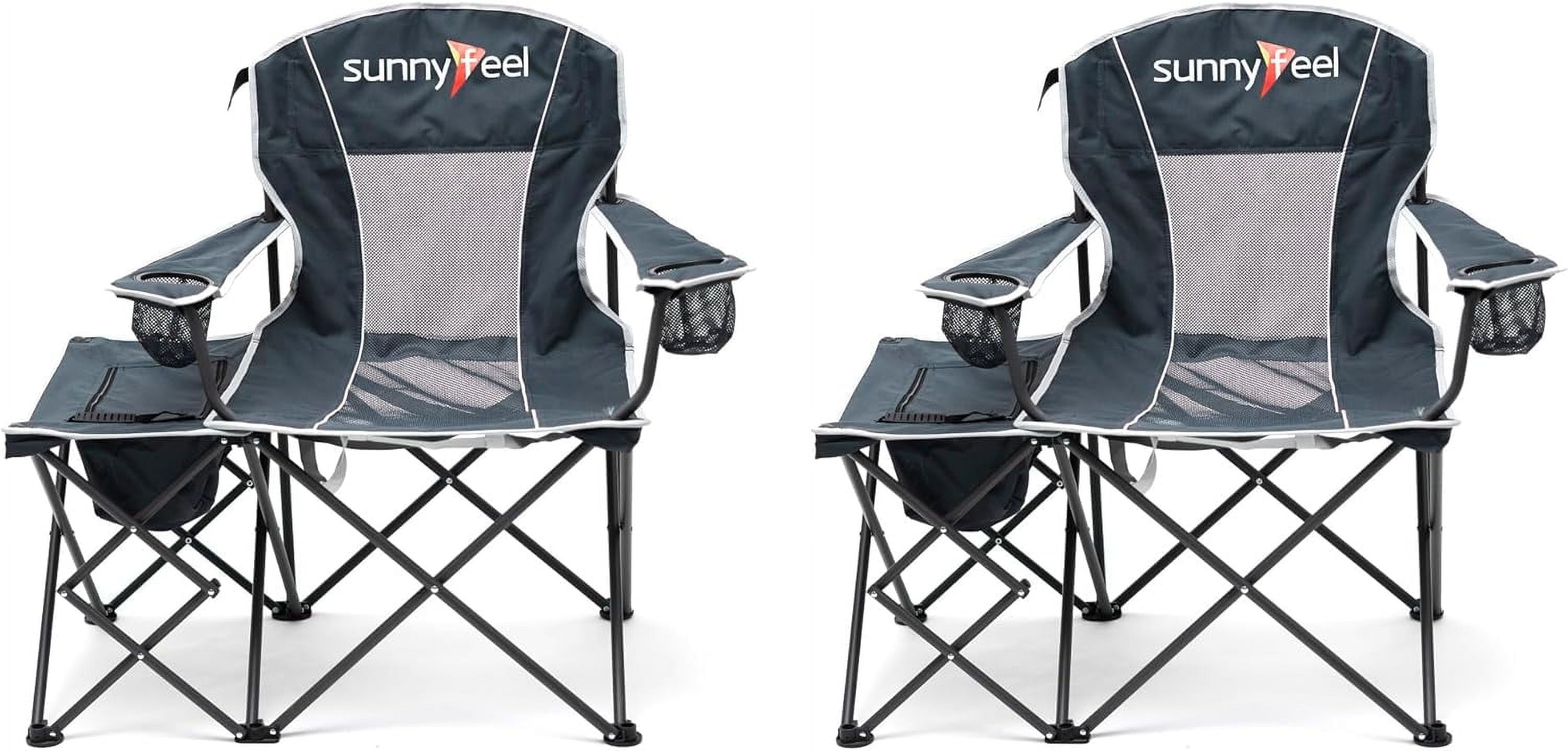 SUNNYFEEL Camping Chair with Side Table, Capable for Ice, Quad Chair ...
