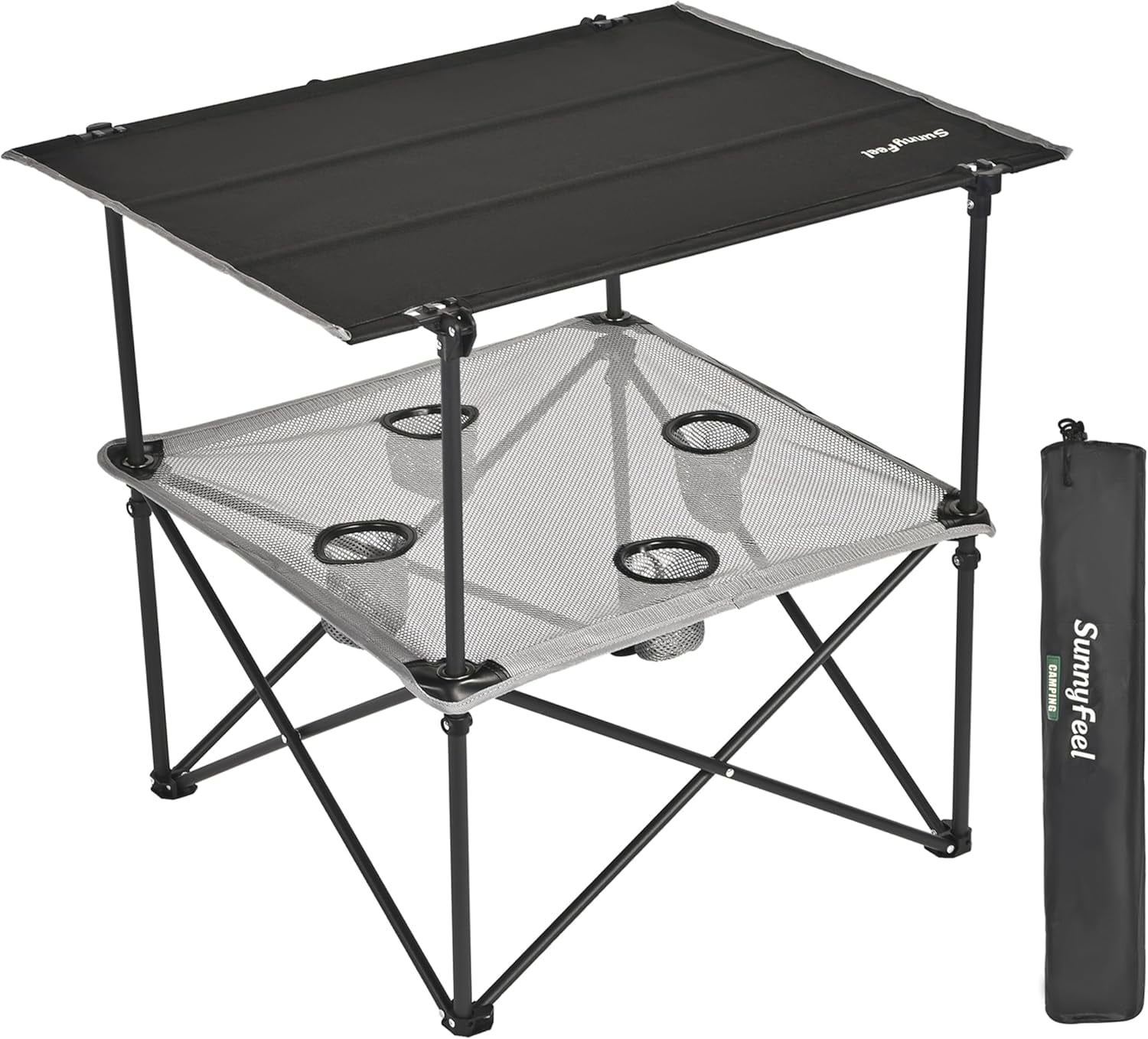 SUNNYFEEL Folding Camping Table- Collapsible Portable Beach Table with ...