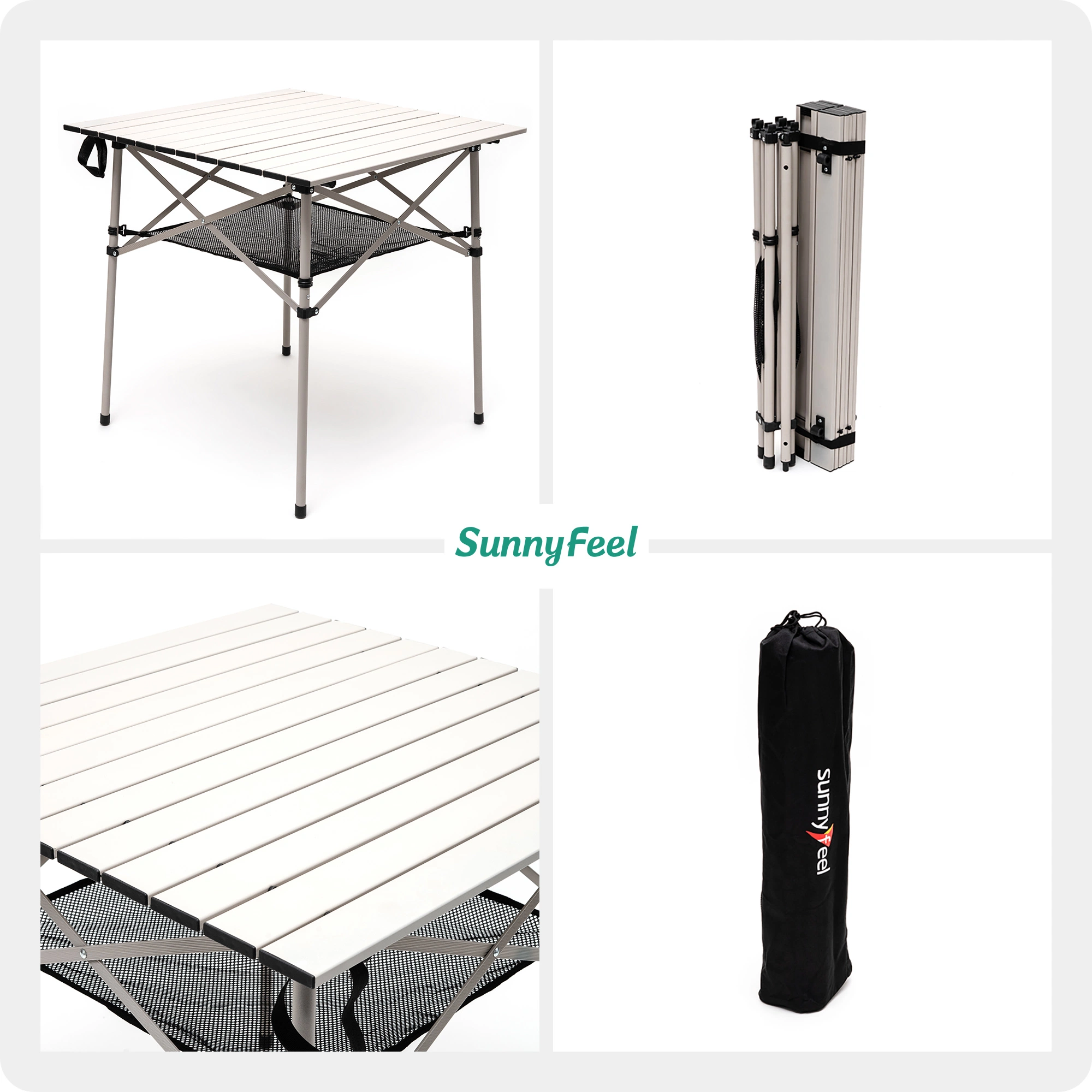SUNNYFEEL Outdoor Folding Table | Lightweight Compact Aluminum Camping ...