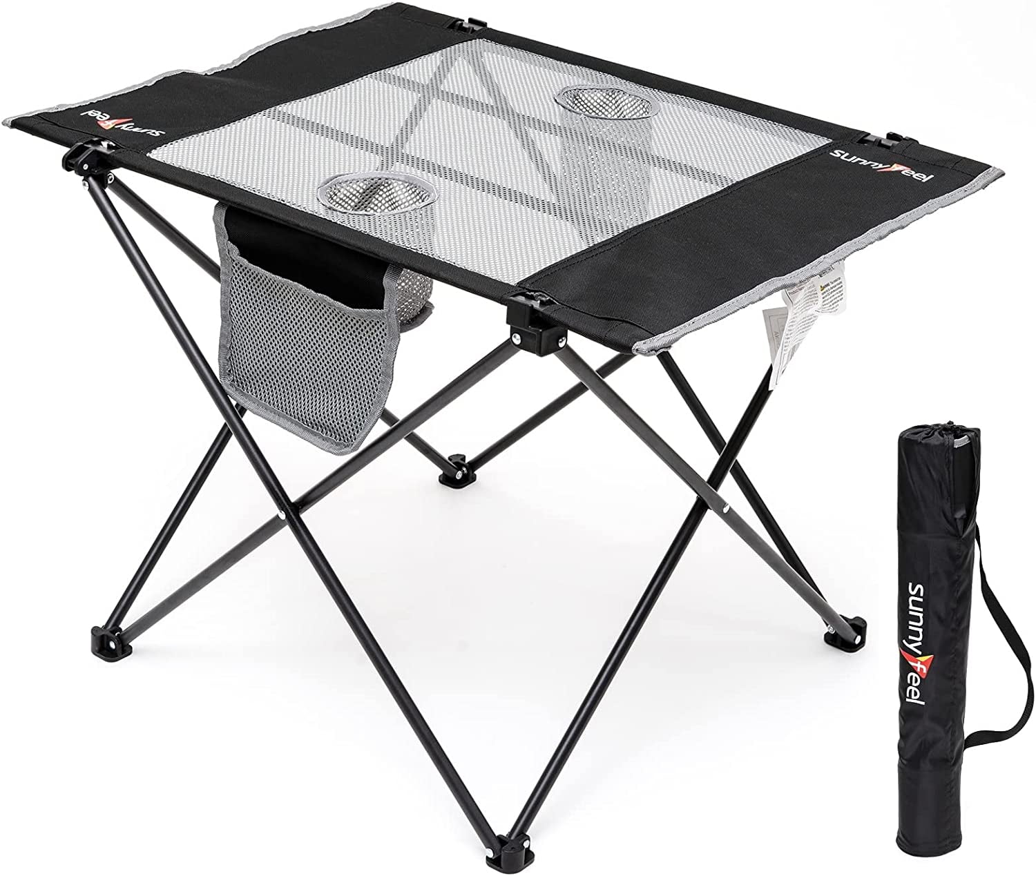 SUNNYFEEL Outdoor Folding Table | Lightweight Mesh Compact Camping ...