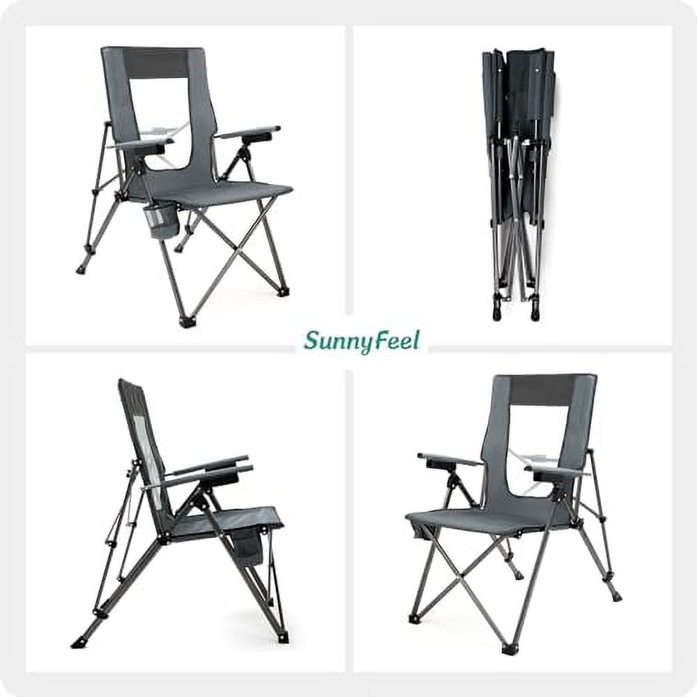 SUNNYFEEL Outdoor Reclining Camping Chairs Adjustable 3 Position ...