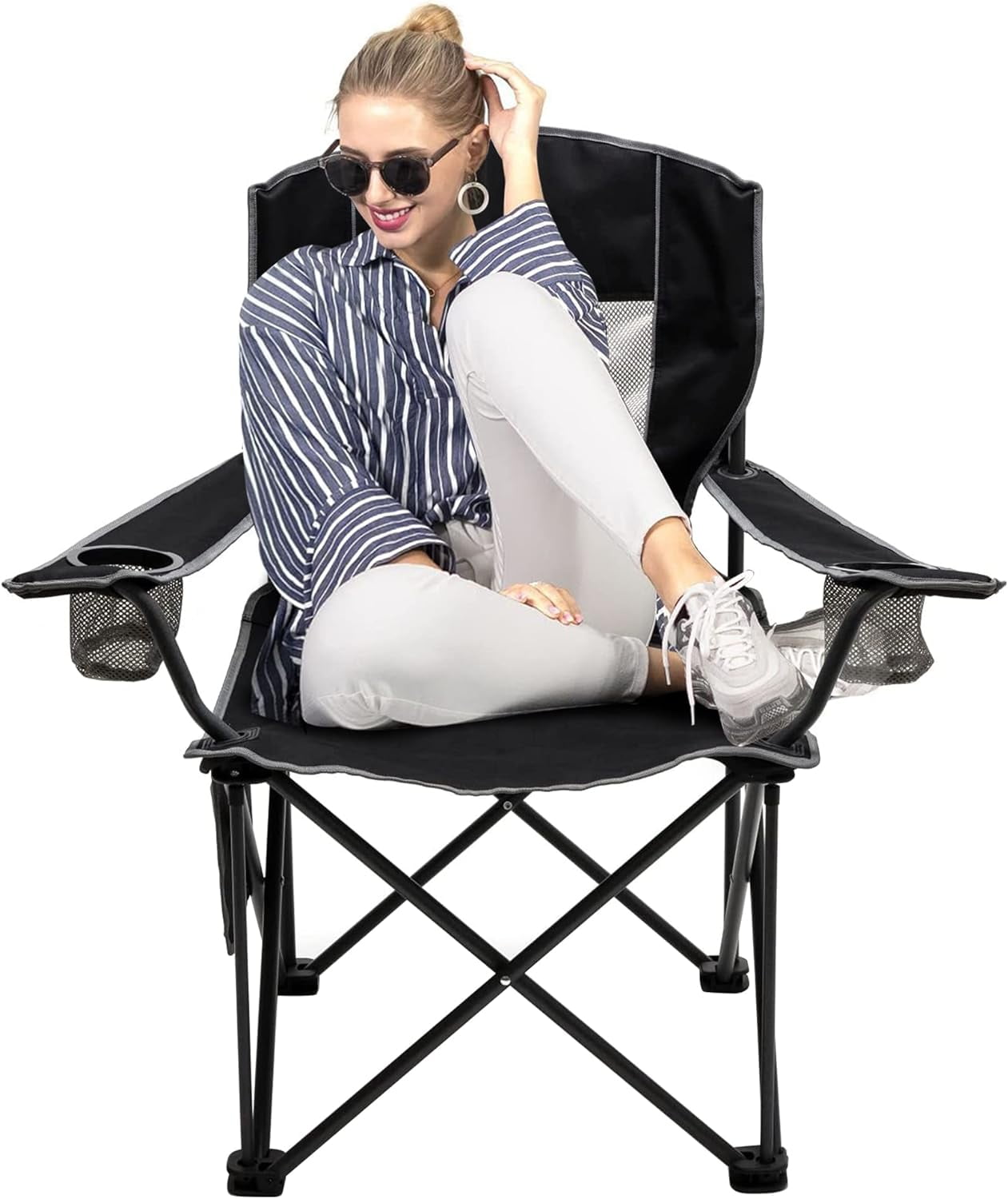 SUNNYFEEL XL Oversized Camping Chair, Folding Camp Chairs for Adults ...