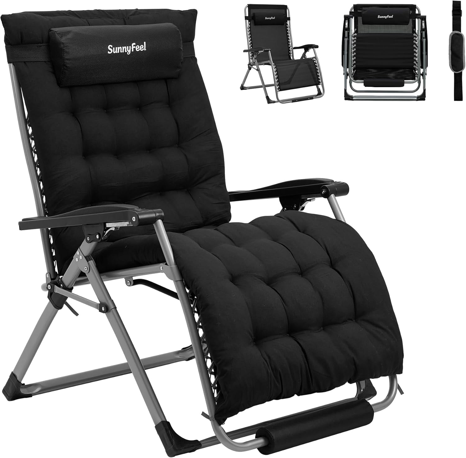 SUNNYFEEL Zero Gravity Chair Patio Folding Lawn Outdoor Lounge Gravity ...