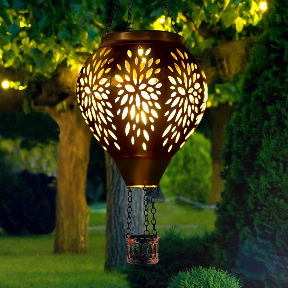 SUNNYGARDEN Hot Air Balloon DHF10 Lantern, Flower Hollow Powered Hot ...
