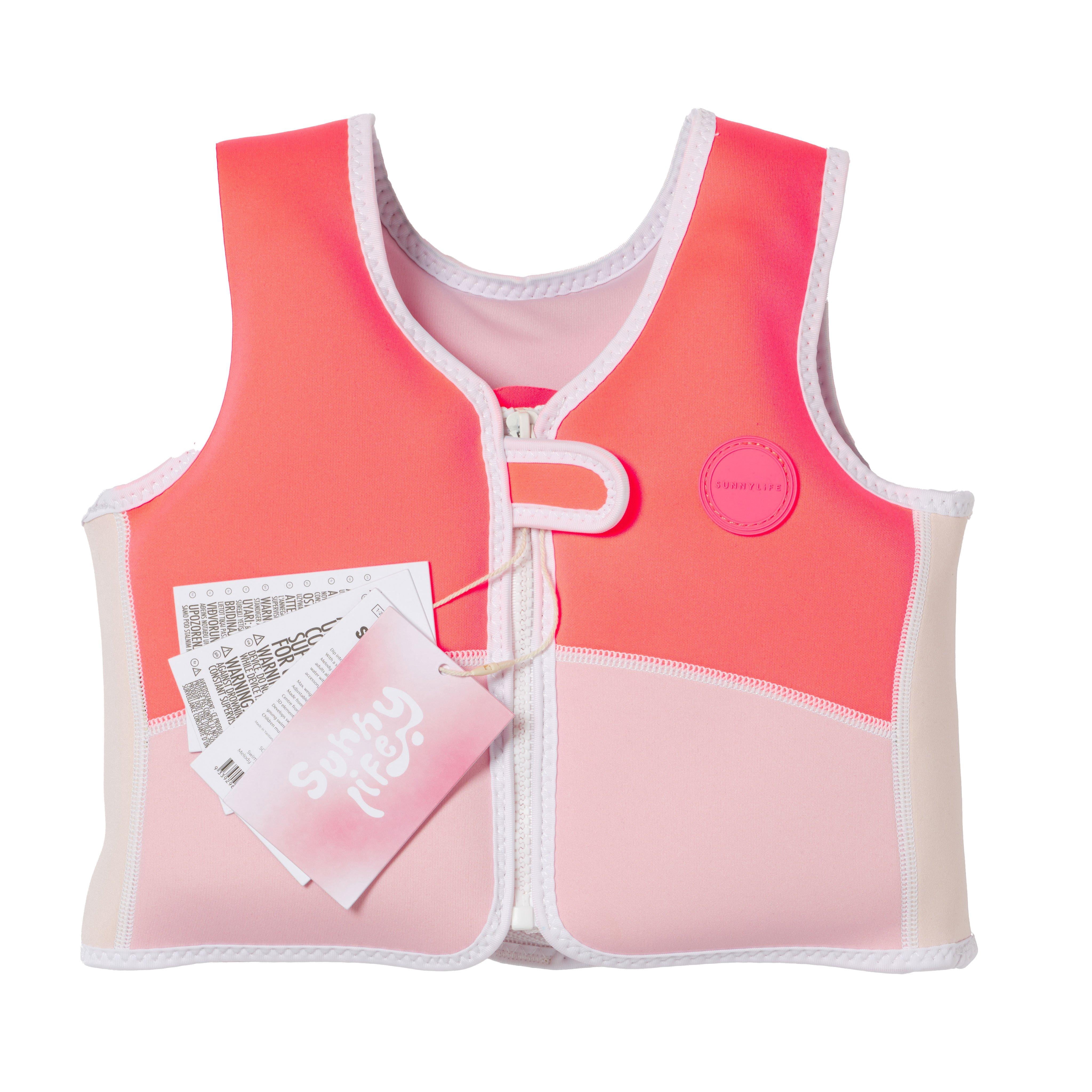 SUNNYLiFE Melody the Mermaid Swim Vest 3-6 Neon Strawberry SCMSVSTL ...