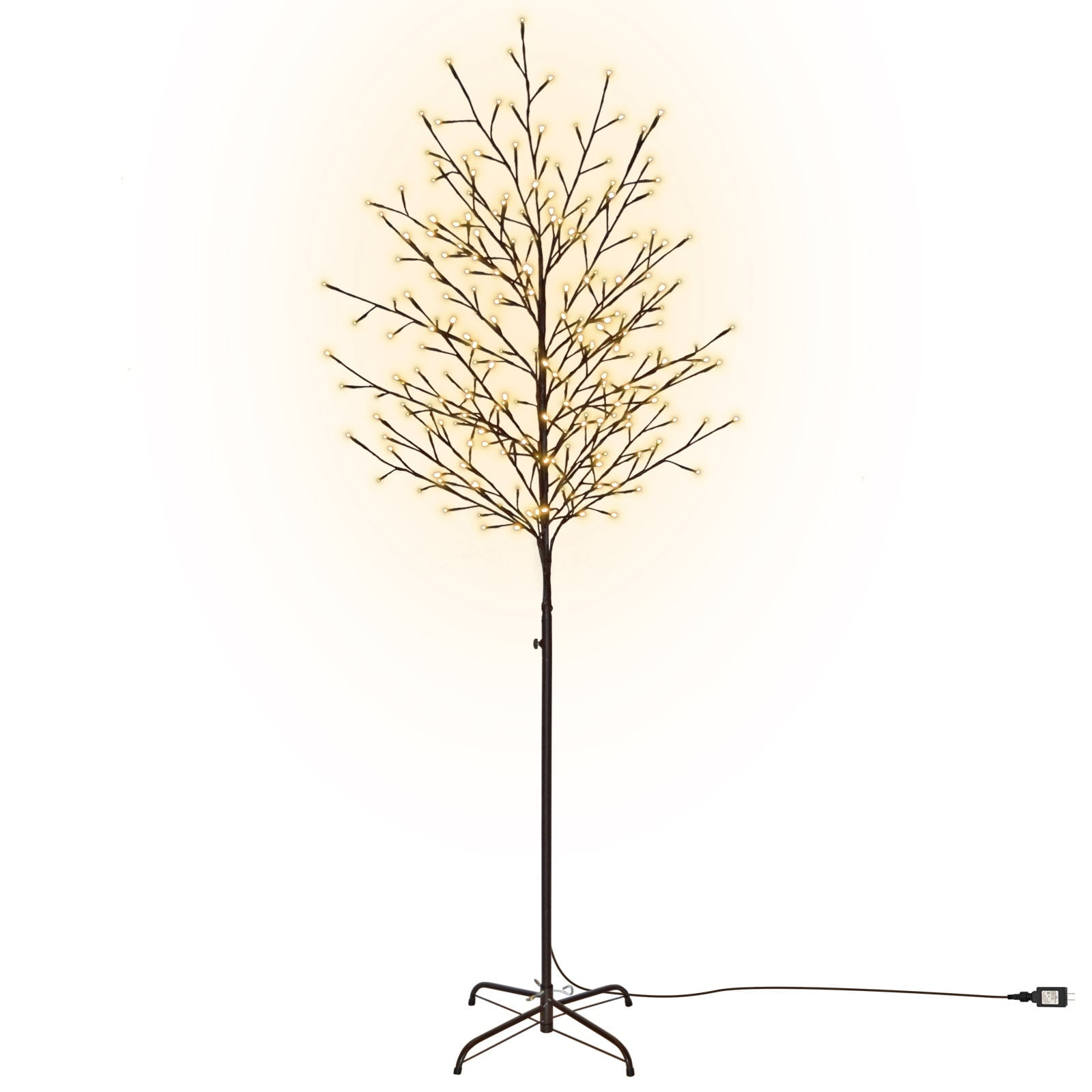 SUNNYOUTDOOR 6ft Lighted Tree 240 LED Light Birch Twig Flexible DIY ...