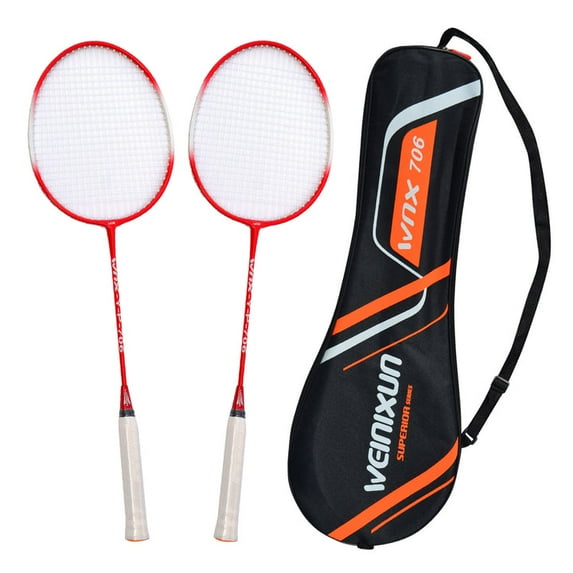 SUNNYOUTDOOR Badminton Racket Set 2 Player Team Sports Recreational ...