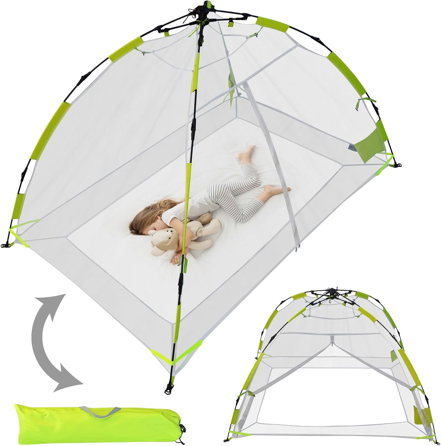 SUNNYOUTDOOR Kid Family Pet Mosquito Net Multi-use Pop up Instant Tent ...