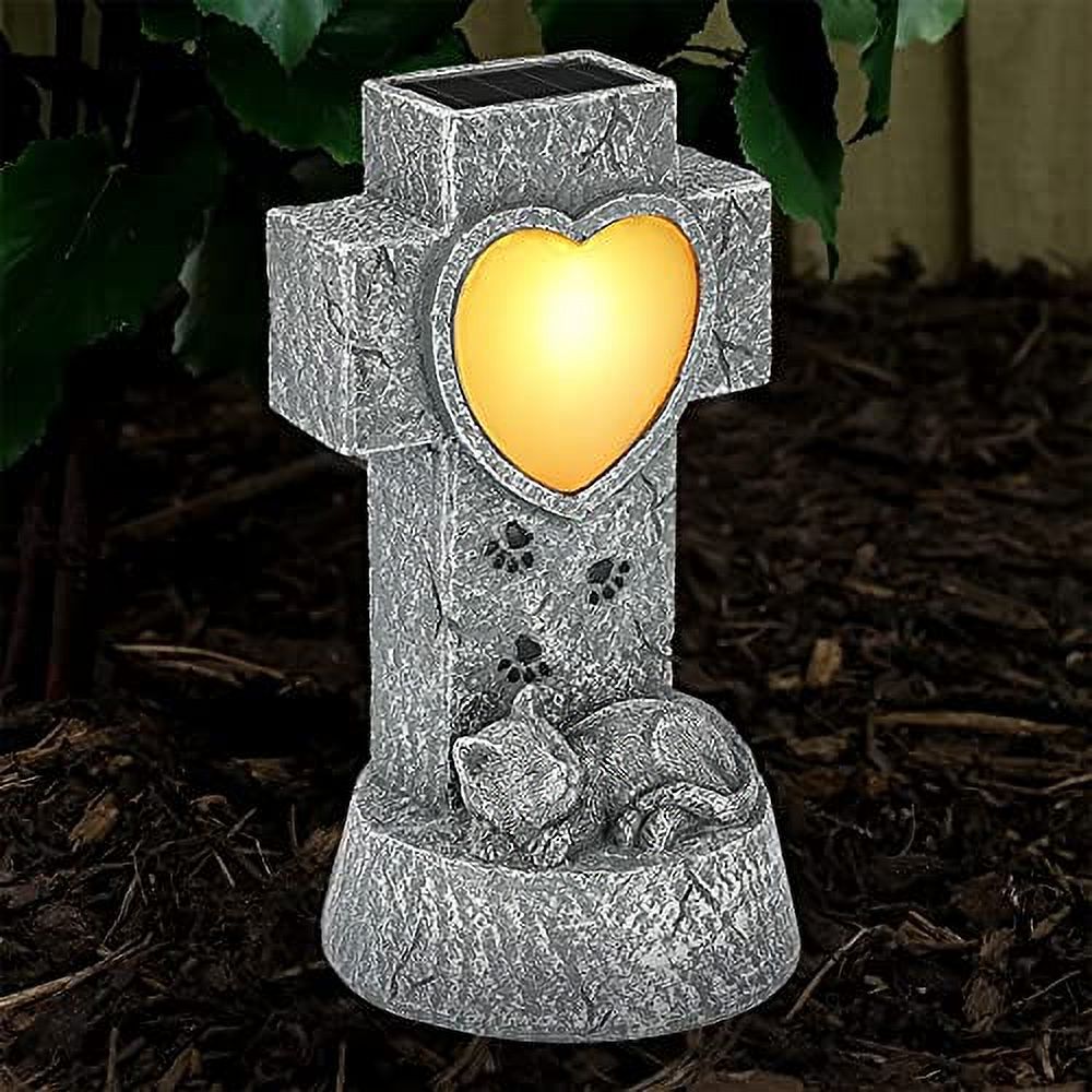 SUNNYPARK Cat Pet Memorial Stone Gifts - Solar Decor Garden Stones ...