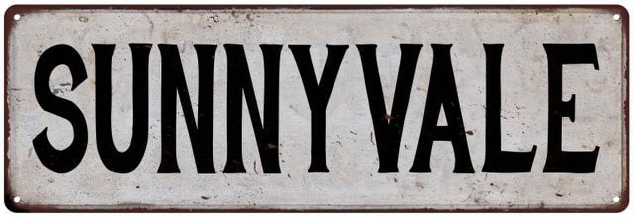 SUNNYVALE Vintage Look Rustic Metal 6x18 Sign City State 106180041254 ...
