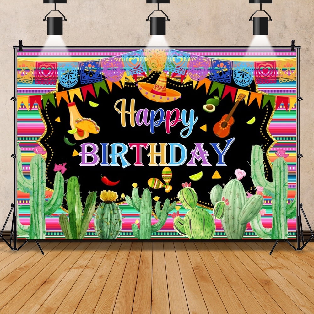 SUNOLIFE 10x8ft,Mexico Birthday Backdrops Banner,Mexican Fiesta Cinco ...