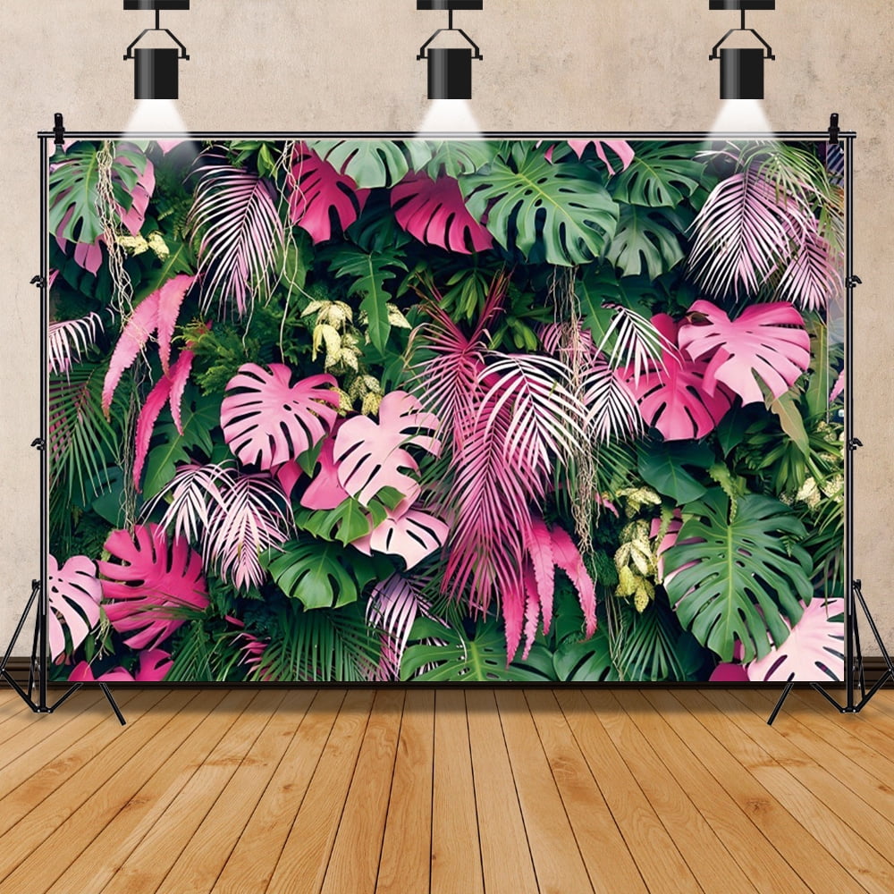 SUNOLIFE 10x8ft,Tropical Jungle Backdrops,Summer Palm Leavese ...