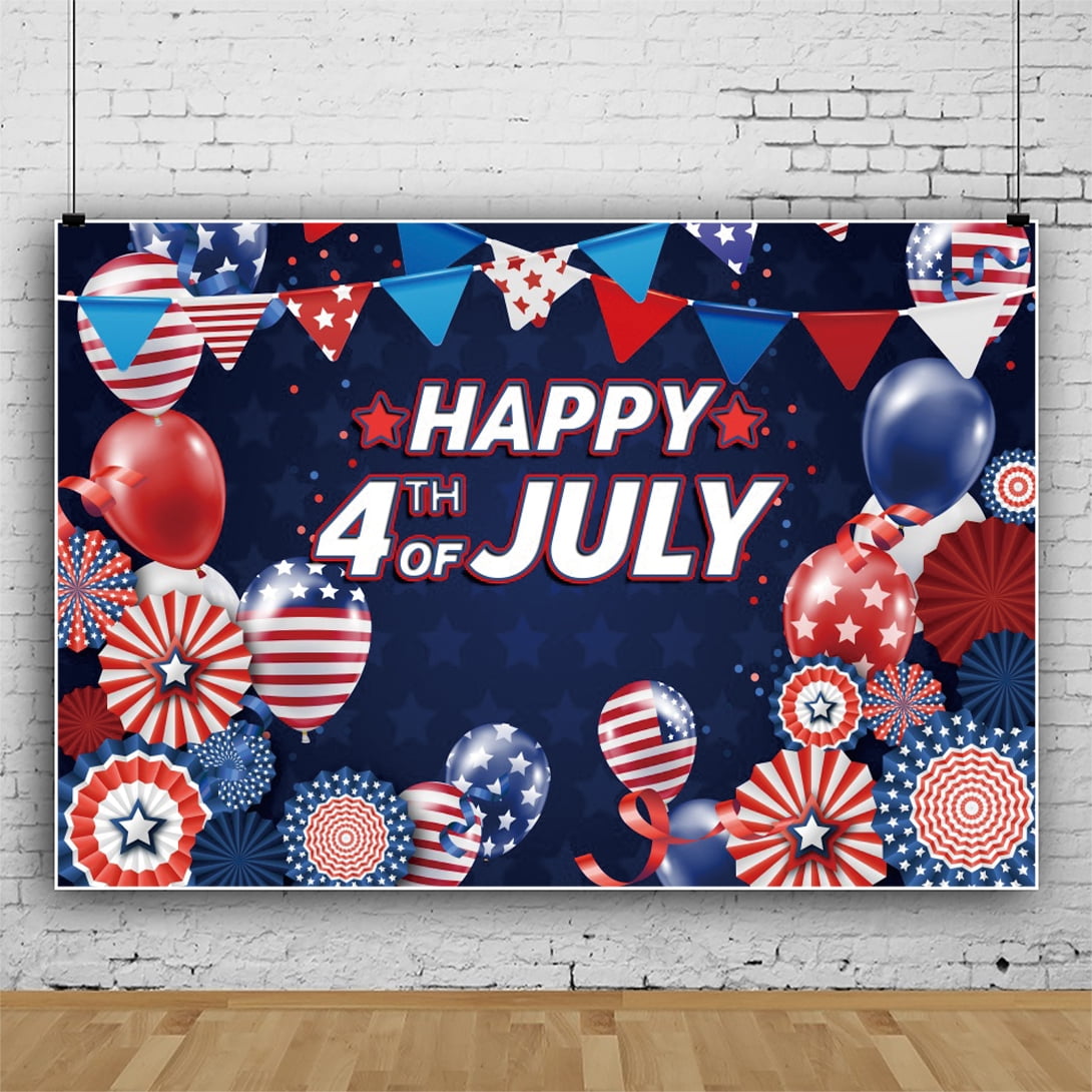 SUNOLIFE 4th of July Backdrops Banner Patriotic Independence Day ...