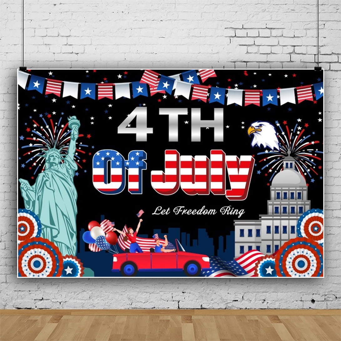 SUNOLIFE 4th of July Patriotic Backdrops Independence Day Photography ...