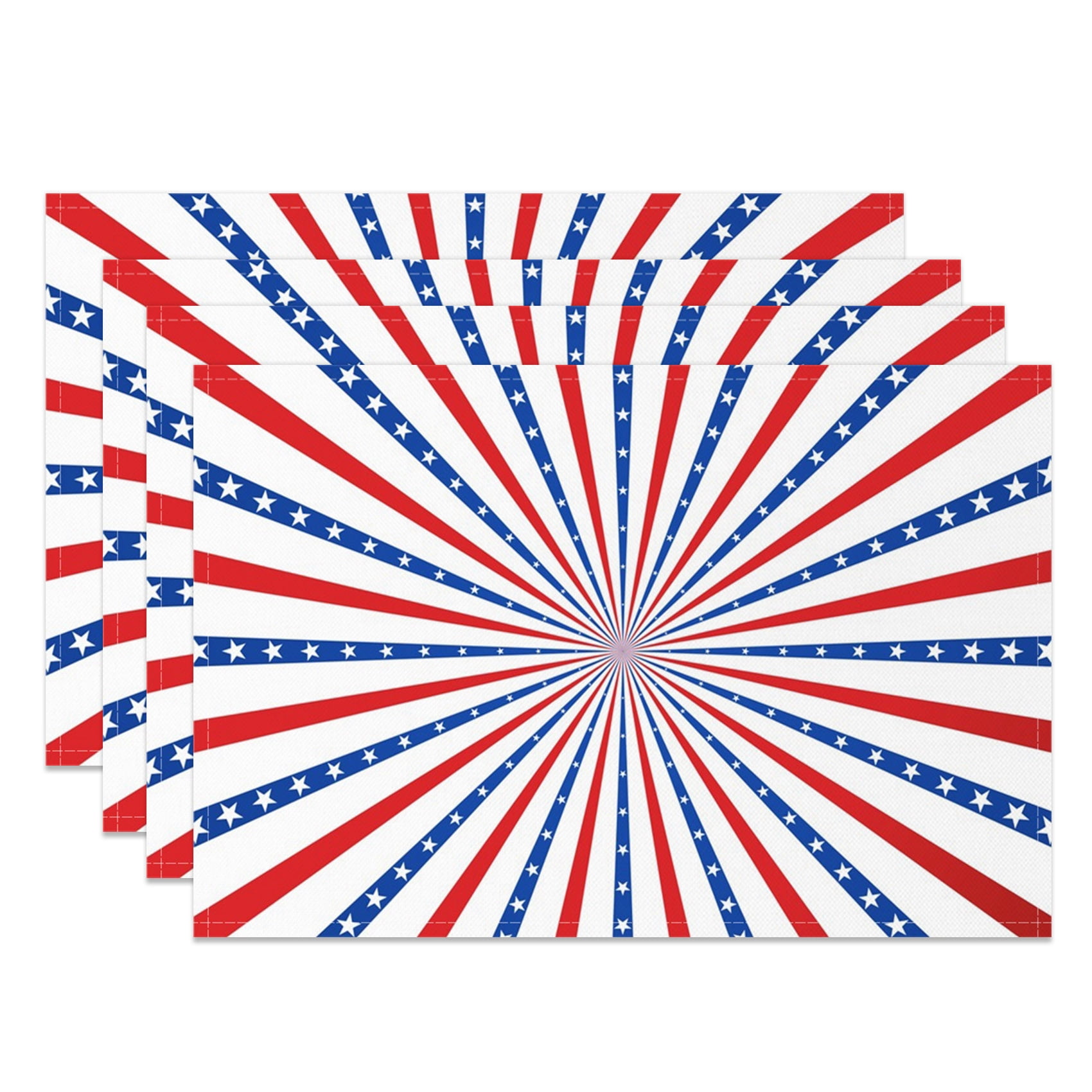 SUNOLIFE 4th of July Placemats Set of 4,Independence Day Patriotic ...