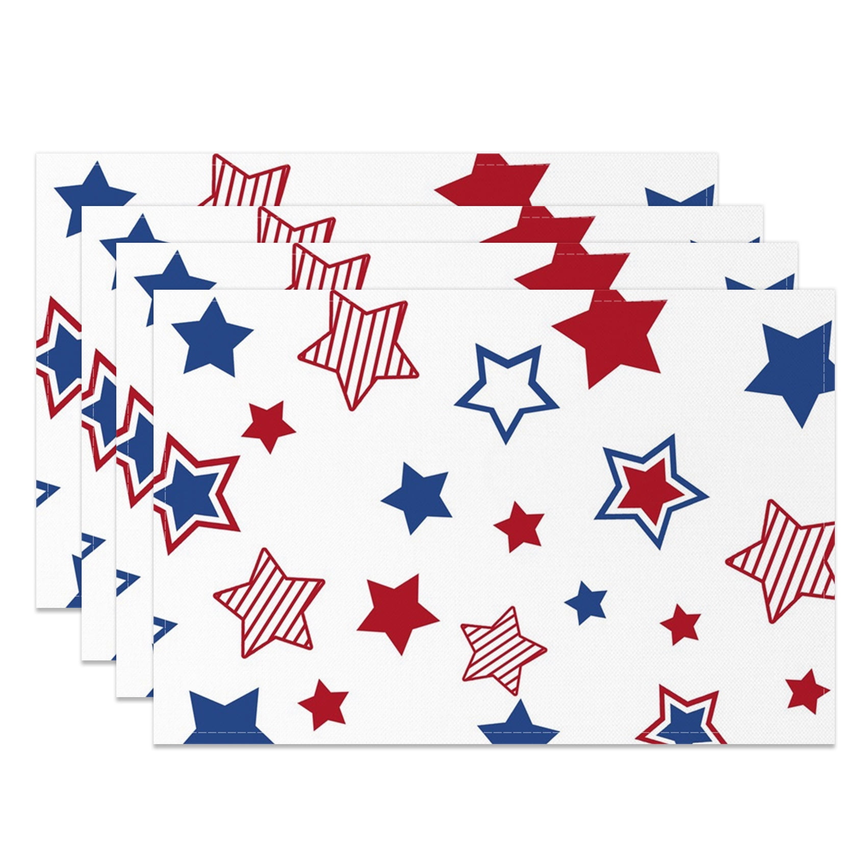 SUNOLIFE 4th of July Placemats Set of 4,Patriotic Independence Day ...