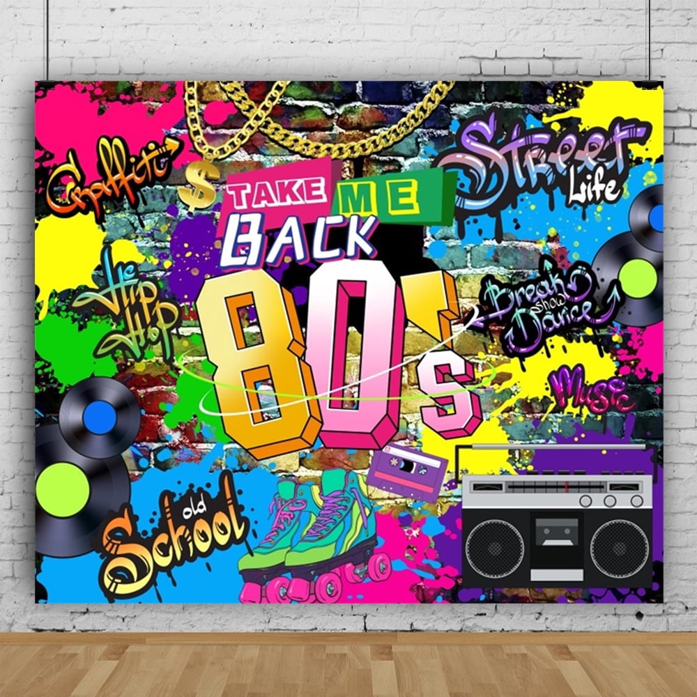 SUNOLIFE 5x3ft,80's Party Backdrops Banner Back to The 80's Photography ...
