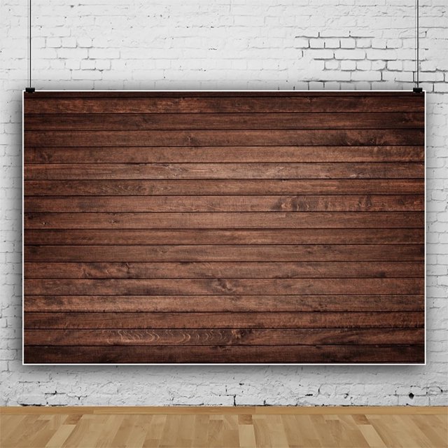 SUNOLIFE 5x3ft,Brown Wood Wall Backdrops Banner Rustic Wooden Board ...