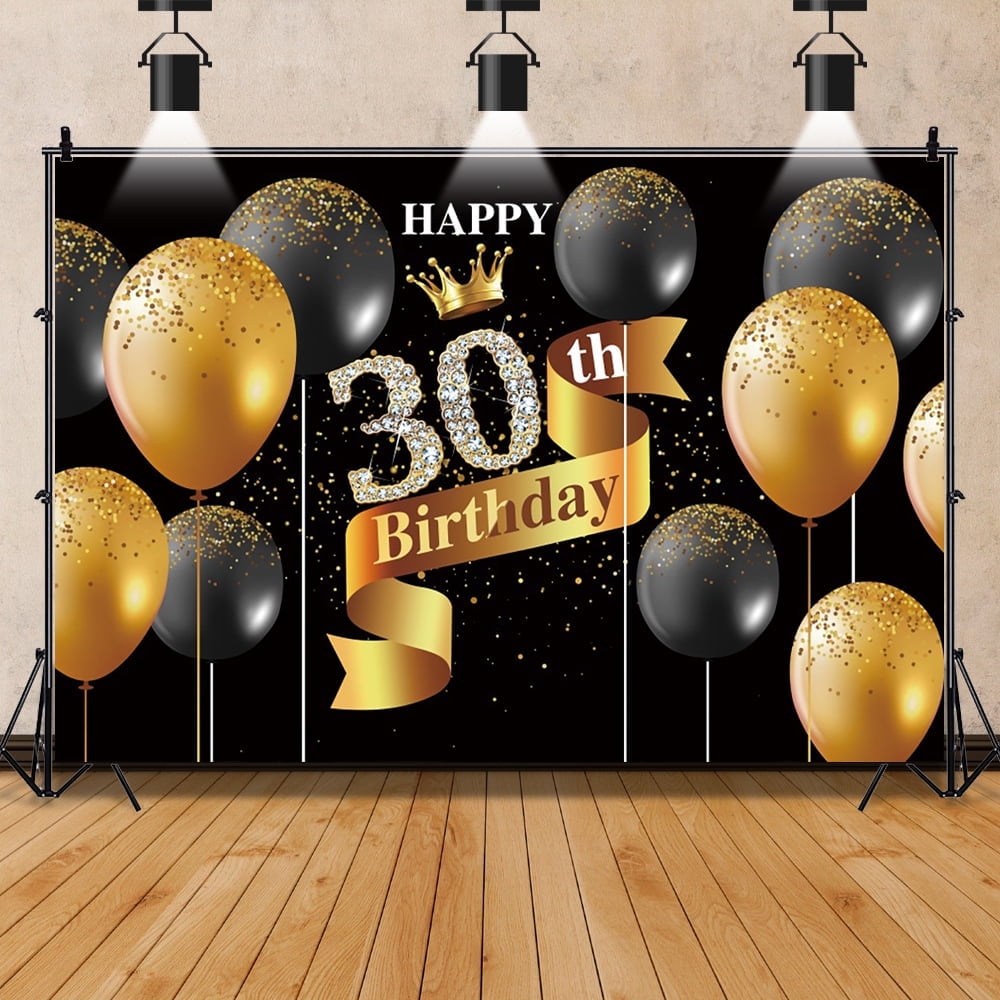 SUNOLIFE 5x3ft,Happy Birthday Backdrops Banner for Women 30th Birthday ...
