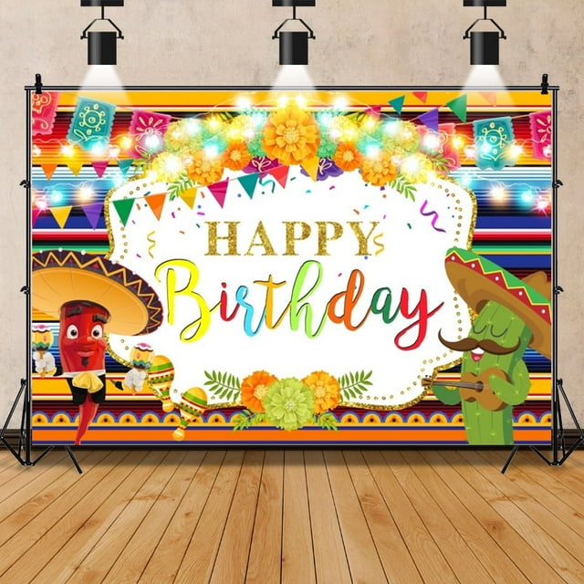 SUNOLIFE 5x3ft,Mexico Birthday Backdrops,Mexican Fiesta Party ...