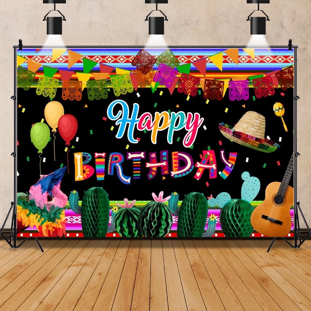 SUNOLIFE 5x3ft,Mexico Happy Birthday Backdrops,Mexican Fiesta Themed ...