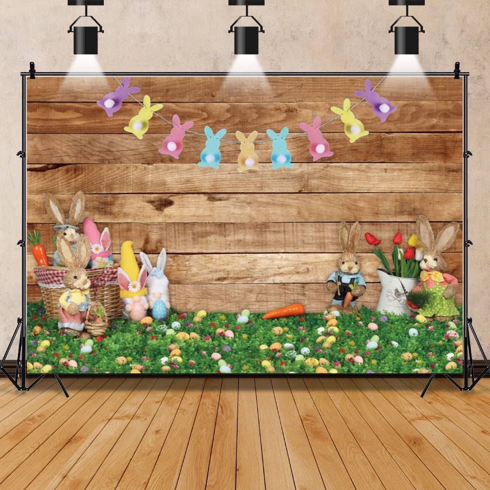 SUNOLIFE 5x3ft,Spring Easter Backdrop,Easter Bunny Photography ...