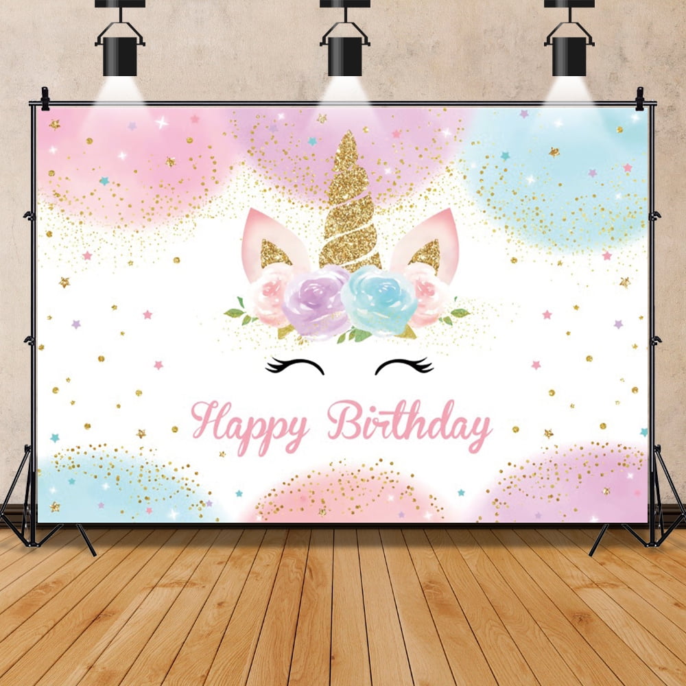 SUNOLIFE 5x3ft,Unicorn Backdrops,Happy Birthday Photography Background ...