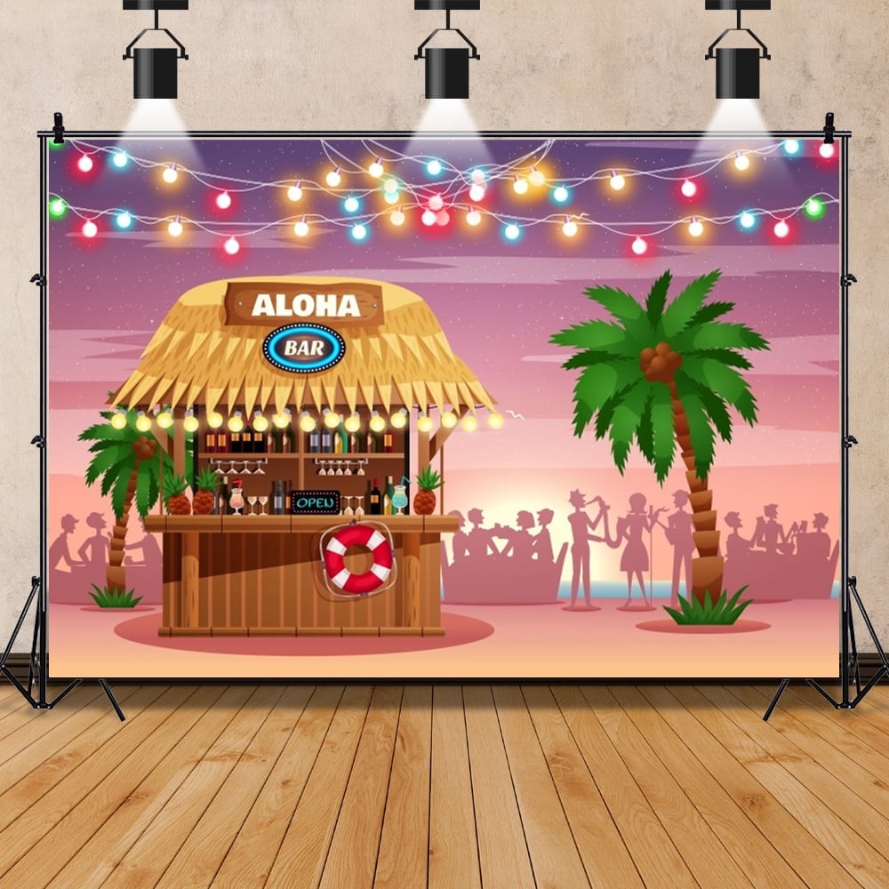 SUNOLIFE 6x4ft,Hawaii Party Backdrops Banner,Summer Beach Photography ...