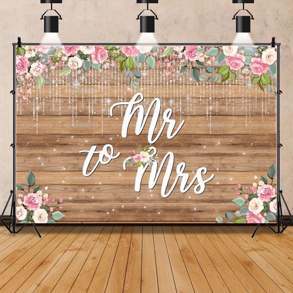 SUNOLIFE 6x4ft,Mr & Mrs Wedding Backdrops,Bride to Be Engagement Prom ...