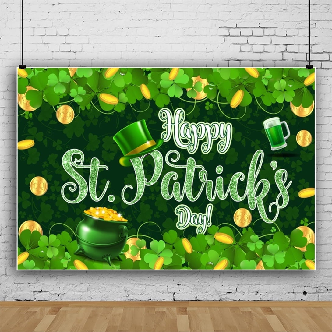 SUNOLIFE 6x4ft,St.Patrick's Day Backdrops Spring Irish Green Lucky ...