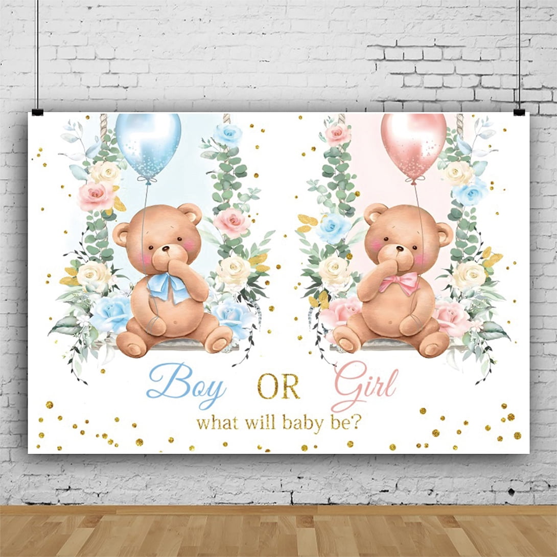 SUNOLIFE 7x5ft,Gender Reveal Backdrop,Baby Shower Photography ...