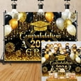 SUNOLIFE 7x5ft,Gold 2024 Graduation Backdrops Banner Prom Ceremony ...