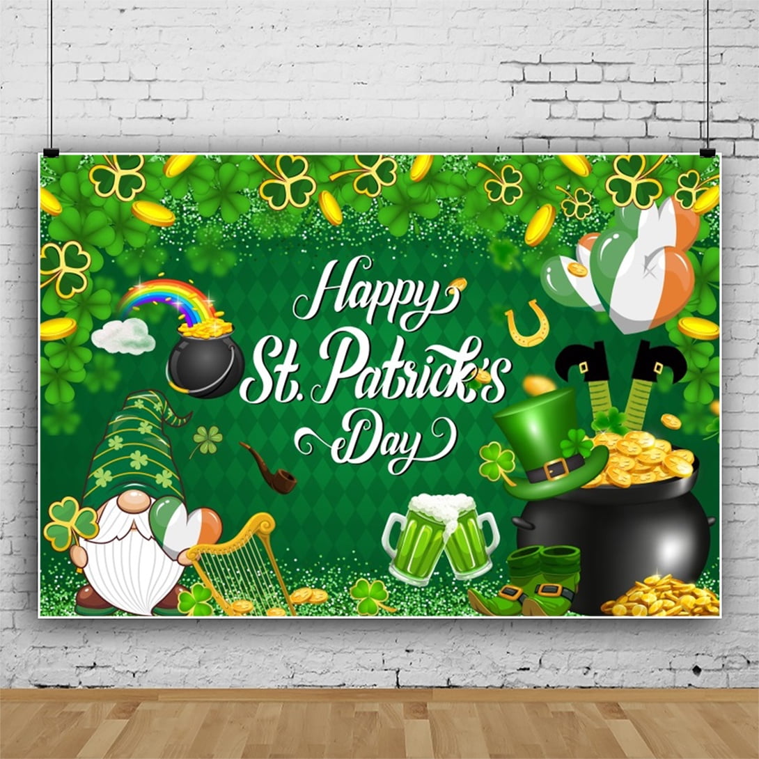 SUNOLIFE 7x5ft,Happy St.Patrick's Day Backdrops Spring Irish Green ...