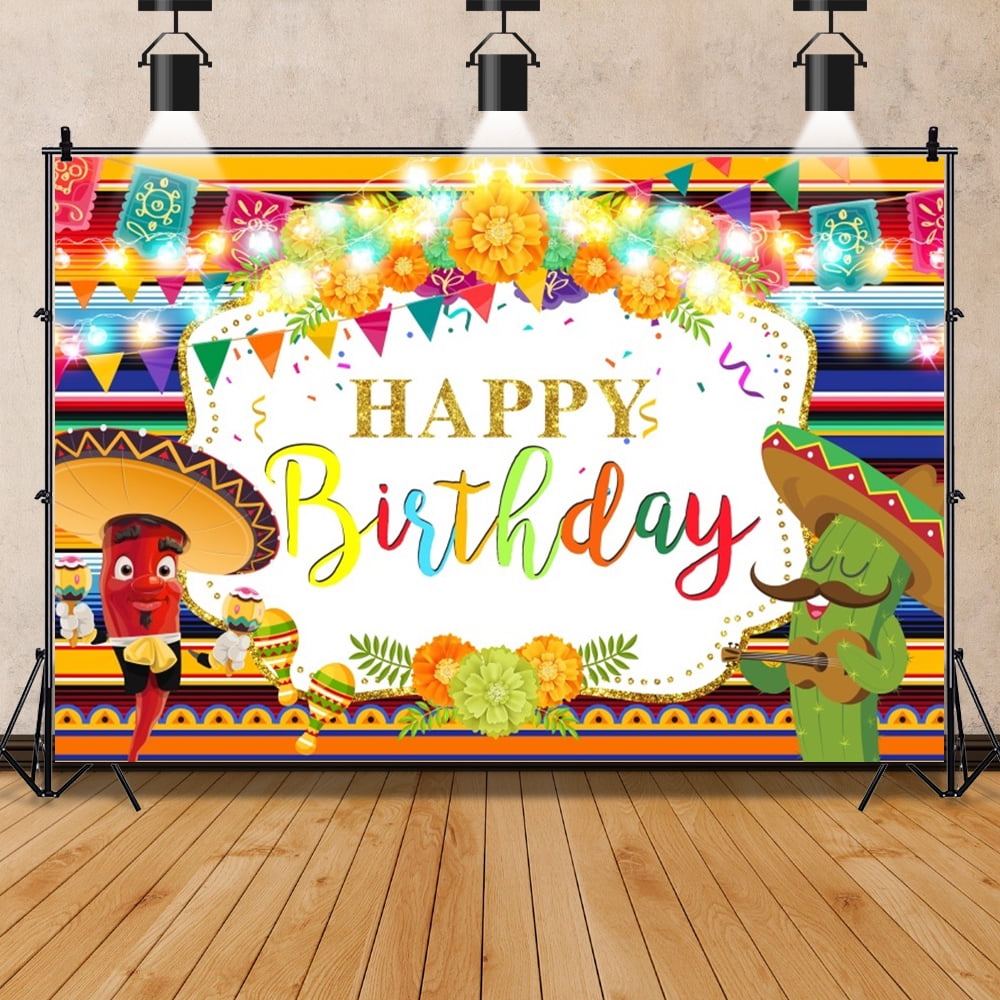 SUNOLIFE 7x5ft,Mexico Birthday Backdrops,Mexican Fiesta Party ...