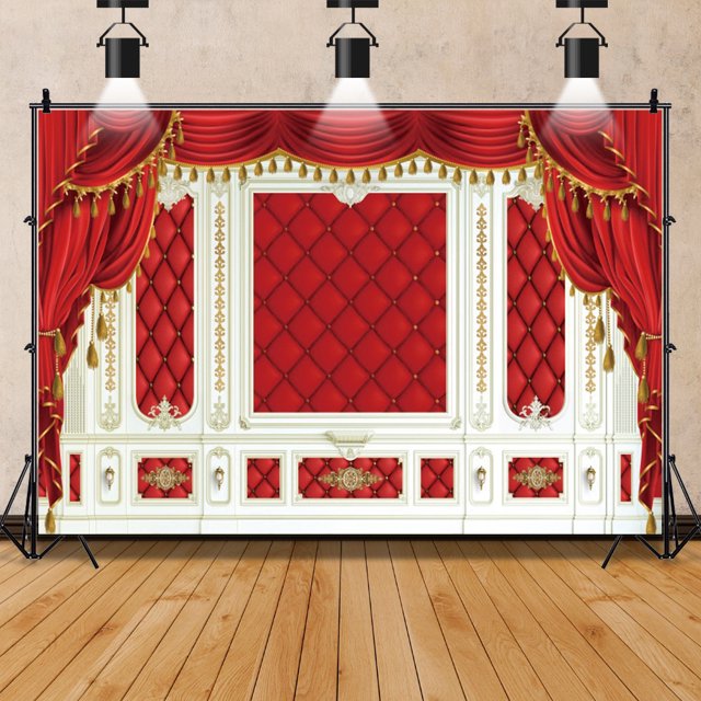 SUNOLIFE 7x5ft,Red Theater Stage Shows Backdrops Banner,Magic Shows ...