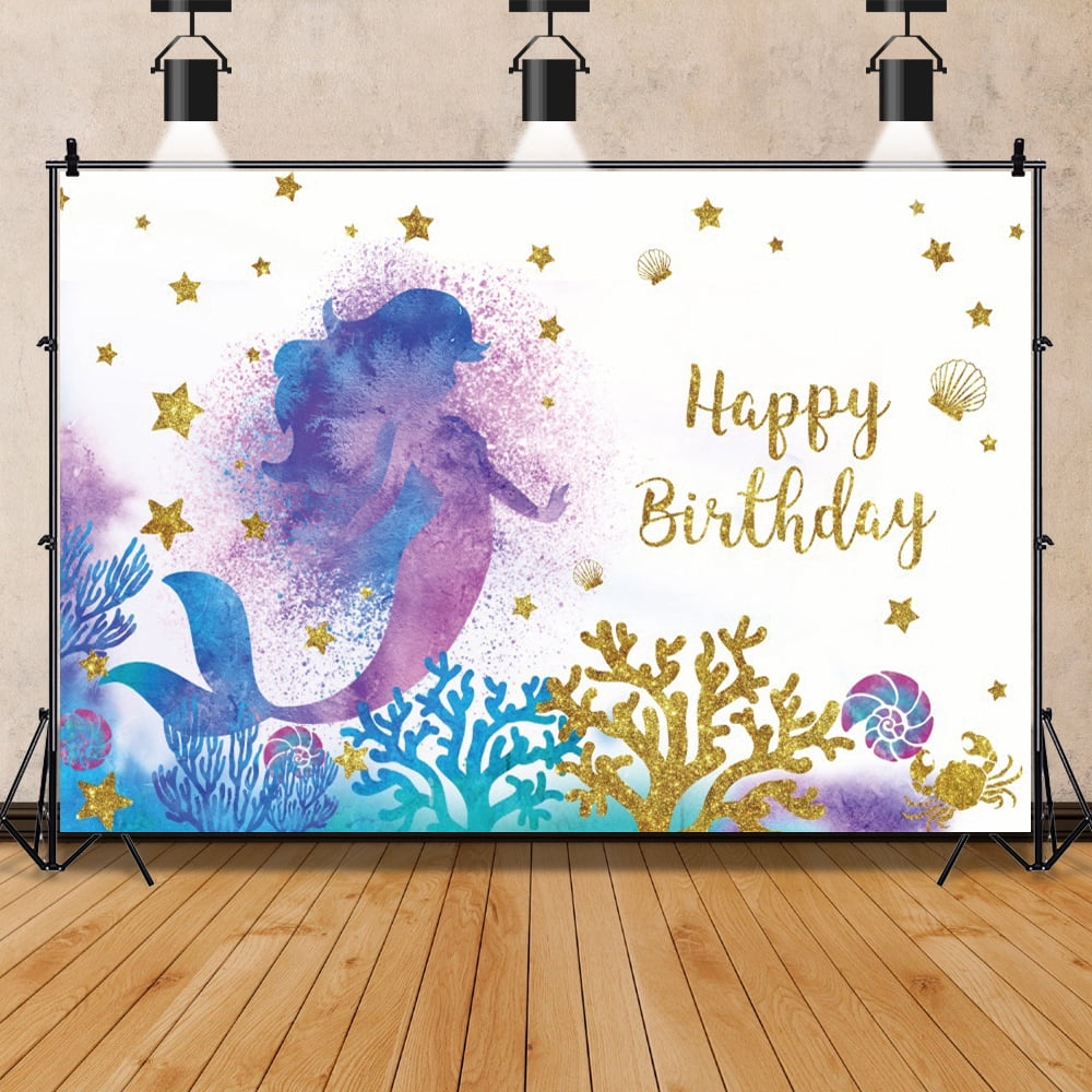 Mermaid Theme Decorations 8x6ft Mermaid Backdrop - Under The Sea ...