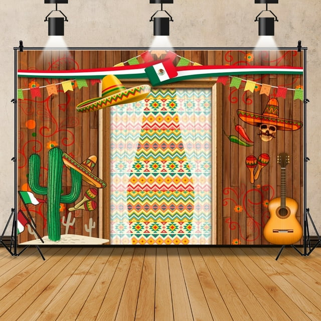 SUNOLIFE 8x6ft,Mexican Fiesta Themed Backdrops,Mexico Cinco de Mayo ...